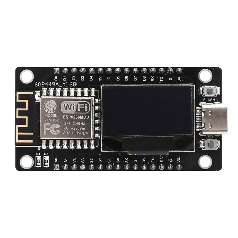 Development Board PCB Development Board ESP8266 with 0.96 Inch OLED Display,CH-340,ESP-12E WiFi ...