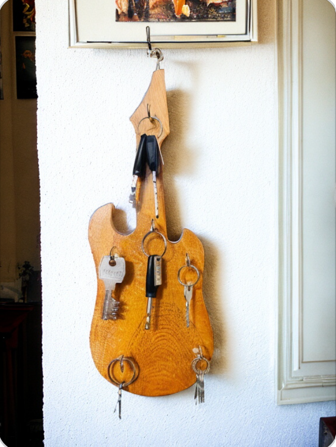 Wooden Key Holder with Wall Decor | Wooden Key Holder for Wall DIY ...