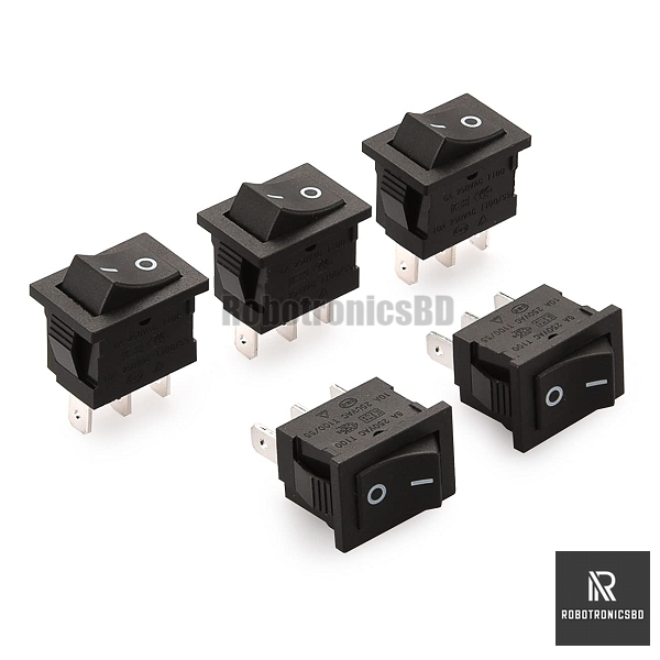 3 Pcs ON OFF Rocker Switch 3 Pin Black Color for Power Rocker Switches ...
