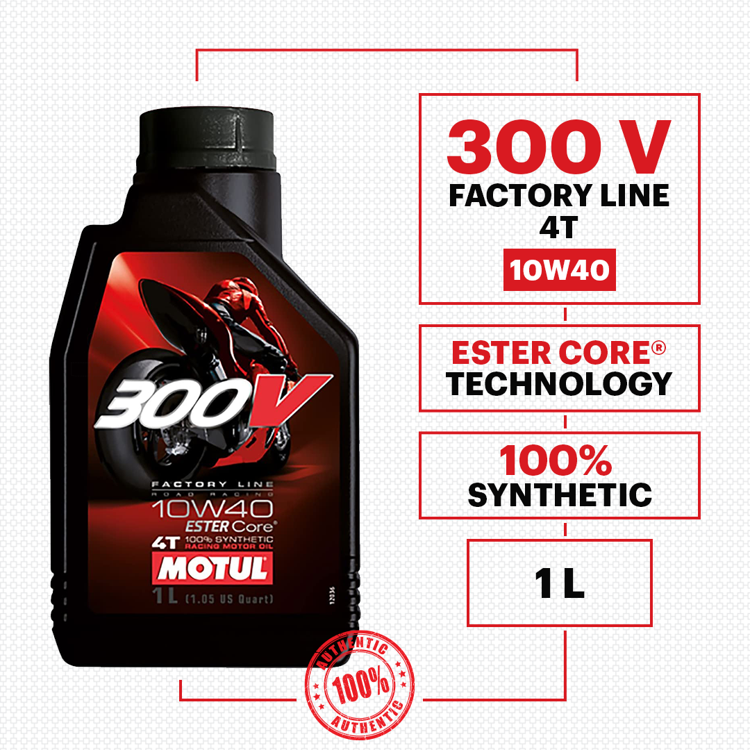 MOTUL 300v FL Road Racing Synthetic 10W40 Motor-cycle Engine Oil 1 ...