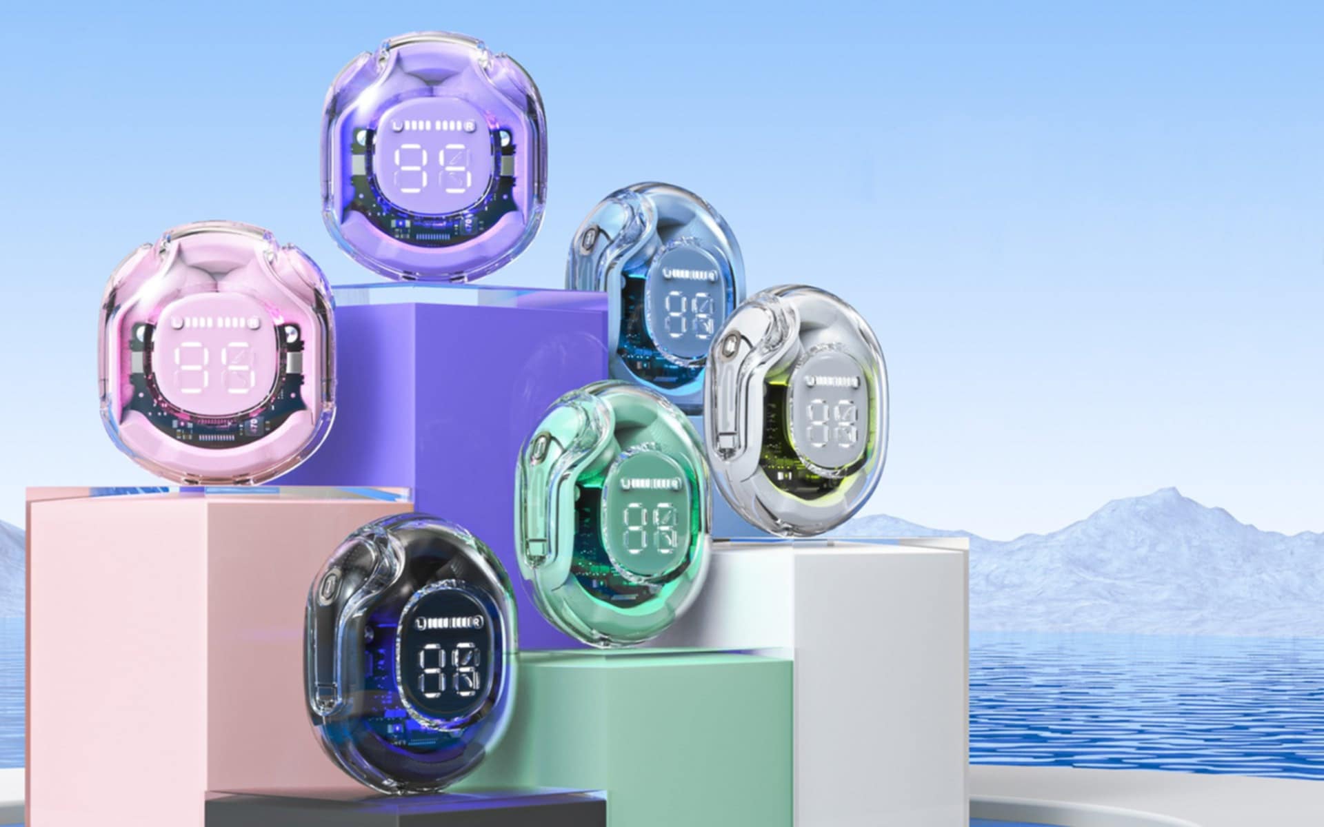 T8 PRO Tws Bluetooth Earbuds Transparent with LED Digital Display ...