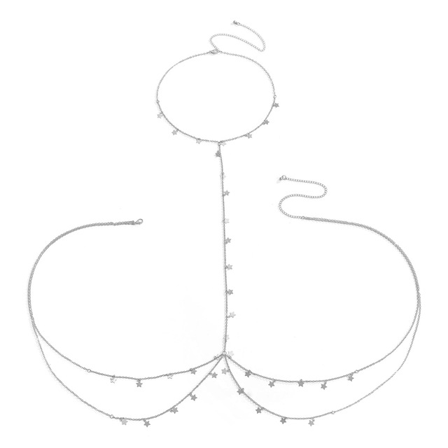 Body Jewelry Chest Chain Bikini Belly Chains for Women Cross Waist ...