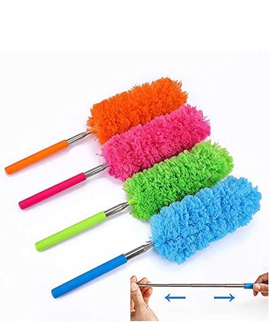 Microfiber Duster, with Extension Pole(Stainless Steel) 30 Inches ...