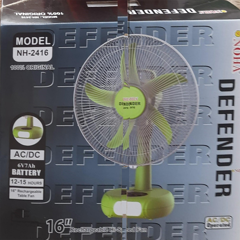 DEFENDER NH2416 16'' Rechargeable AC/DC Table Fan | Daraz.com.bd
