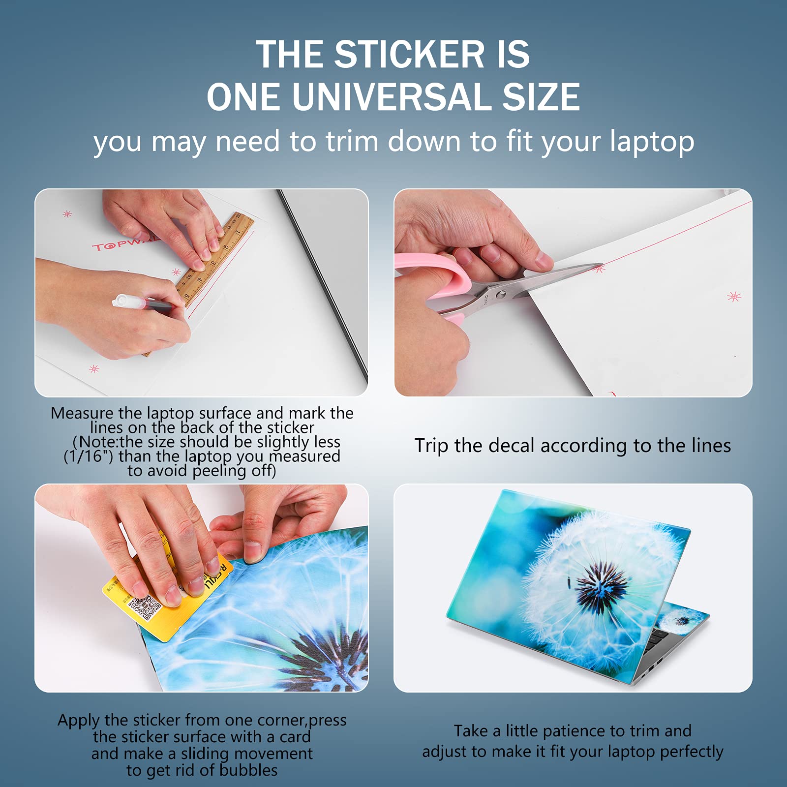 Seamless Geomatric Pattern Laptop Sticker Waterproof Removable Laptop ...