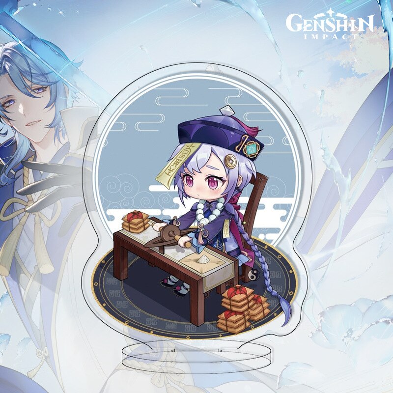 10cm Mini Genshin Impact Acrylic Stand Model Plate Zhongli Xiao Kazuha ...