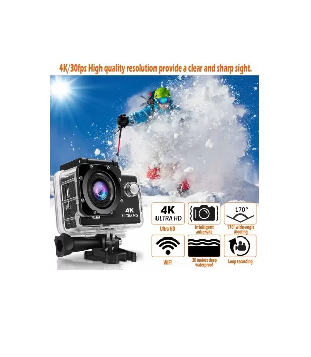 ACTION CAMERA 4K Full HD WiFi 30M Waterproof Sports Action Camera ...