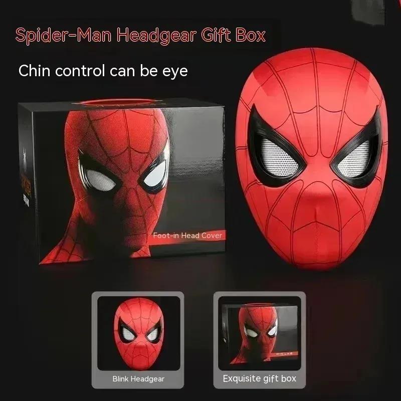 Marvel Mascara Miles Spiderman Headgear Cosplay Moving Eyes Electronic ...