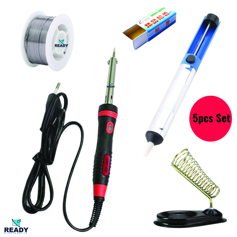 Soldering Iron Combo Pack (Soldering Iron 60 Wat, Stand, Soldering Wire ...