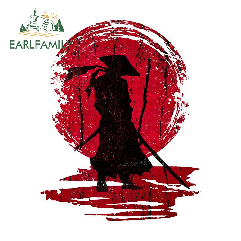 EARLFAMILY 13cm x 6.5cm Cool Japanese Samurai Warrior Graphics ...