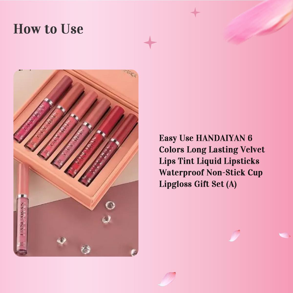 HANDAIYAN 6pcs Matte Liquid Lipstick Set - A | Daraz.com.bd