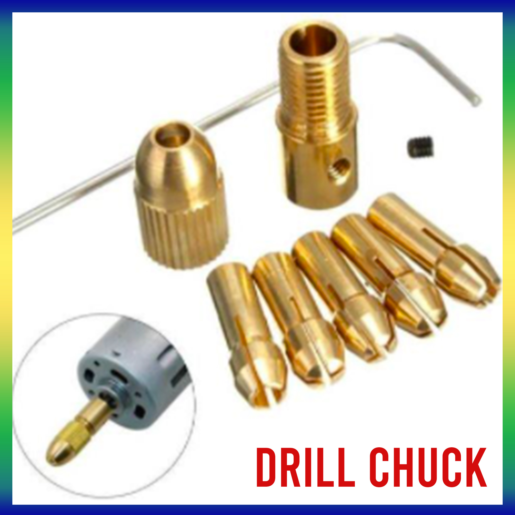 Mini Drill Chuck (0.5 to 3mm bit)- Golden Colour | Daraz.com.bd