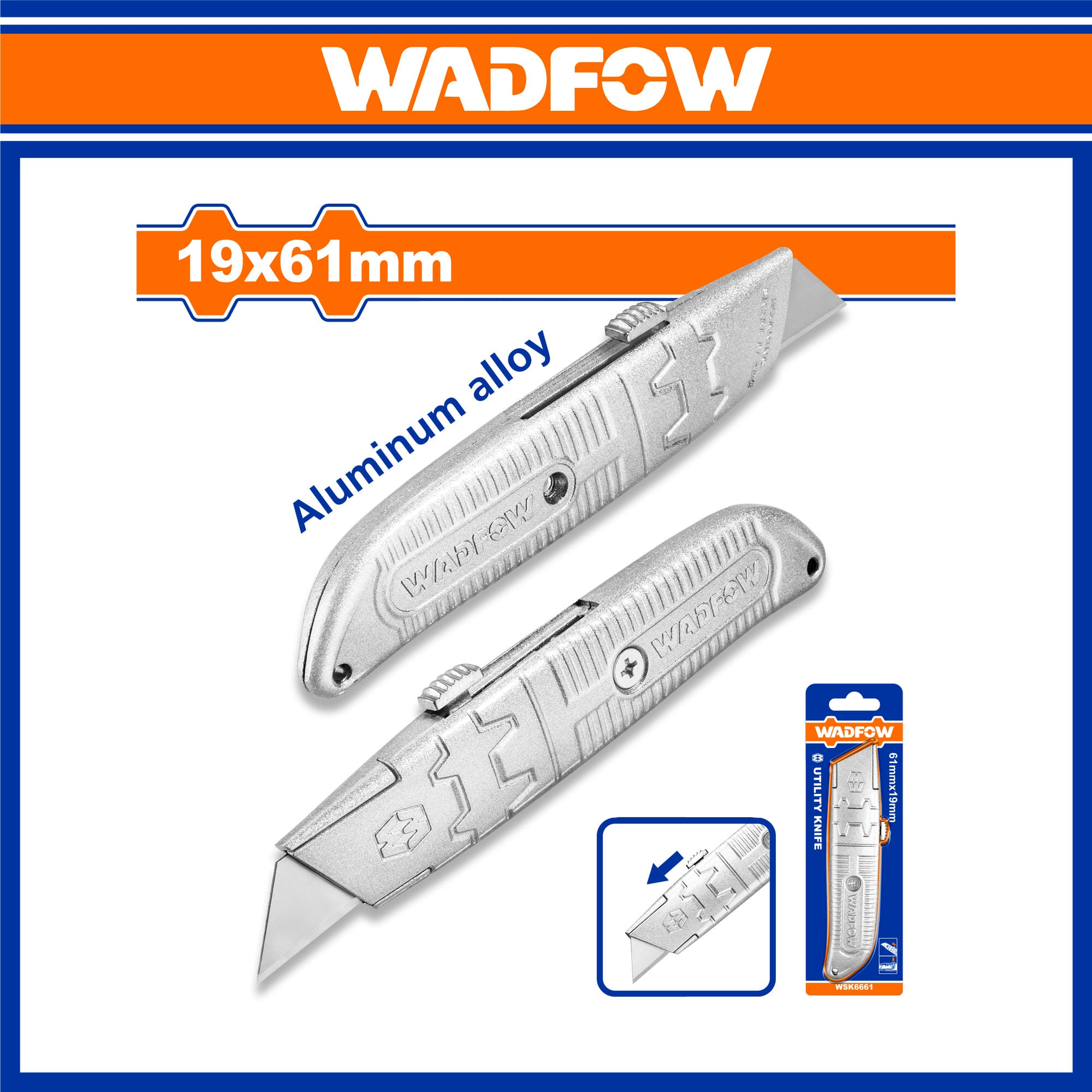 WADFOW Utility Knife Anti Cutter With 1 pcs SK5 blade WSK6661