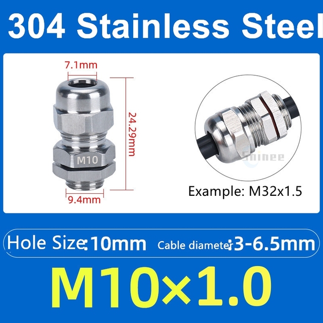 Waterproof Cable Gland Connector Ip68 304 Stainless Steel Inox Metric ...