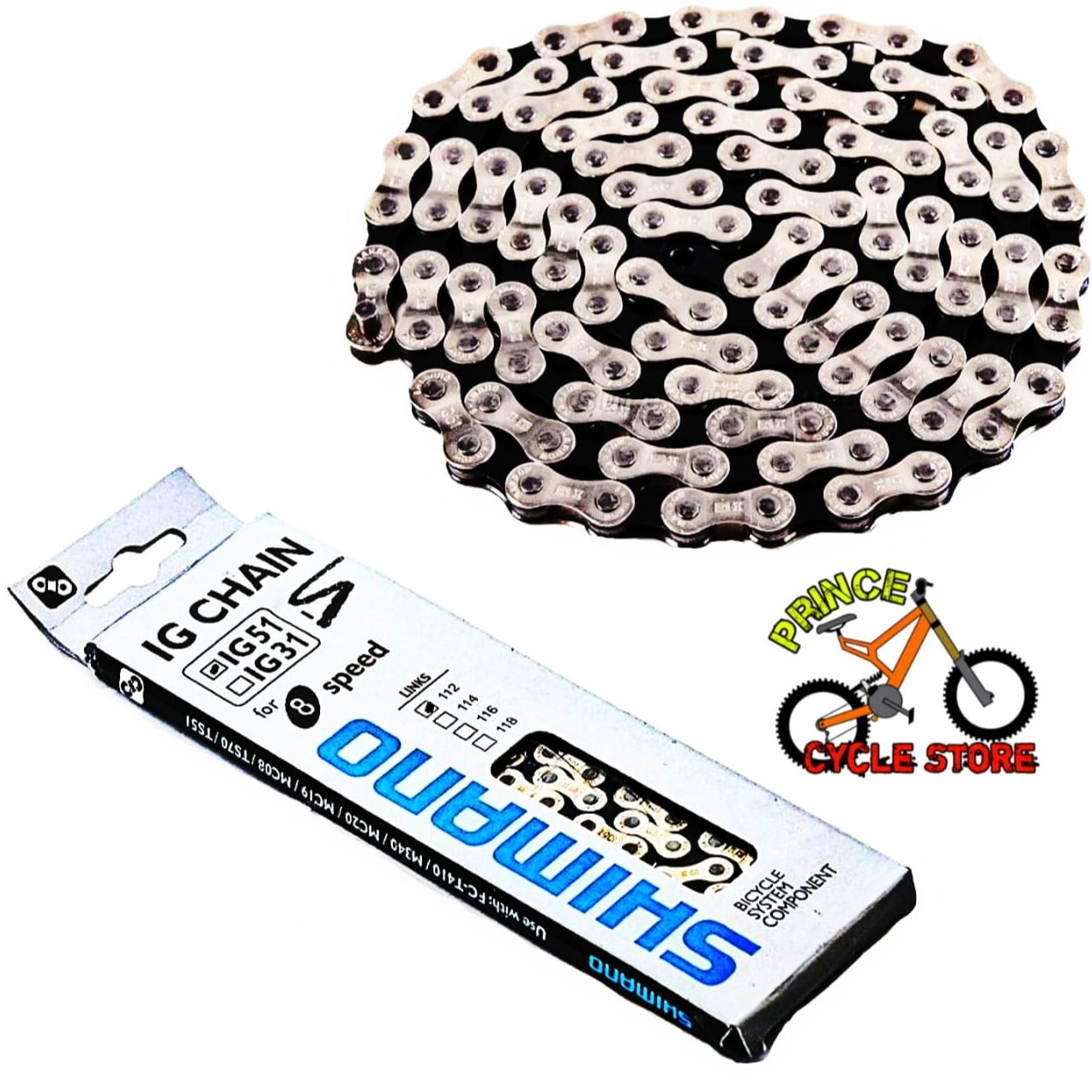 Bicycle SHIMANO IG51 Steel Bicycle Chain 7/8 Speed 116 Links - Bike ...