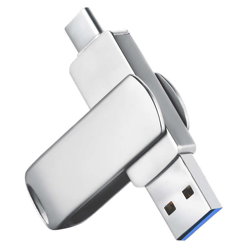 Metal rotating U disk type-c computer mobile phone dual-purpose USB ...