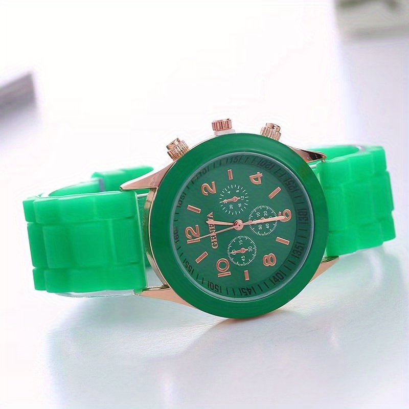 Dual Time Display Quartz Watch Casual Round Pointer Analog Wristwatch ...