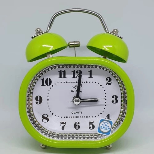 Small Analog Twin Bell Alarm Clock, Cute Triangle Shape with Backlight ...
