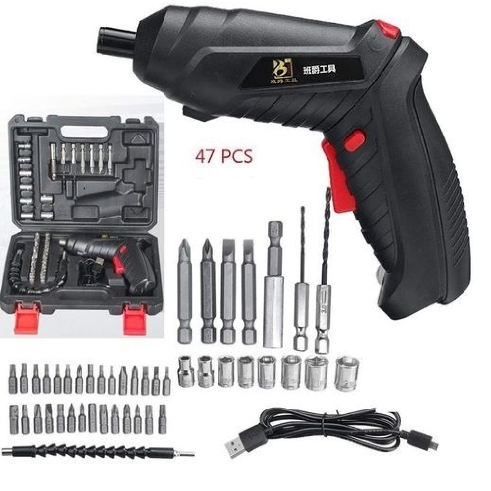 47pc Cordless Electric Screwdriver Rechargeable Lithium Battery Mini ...
