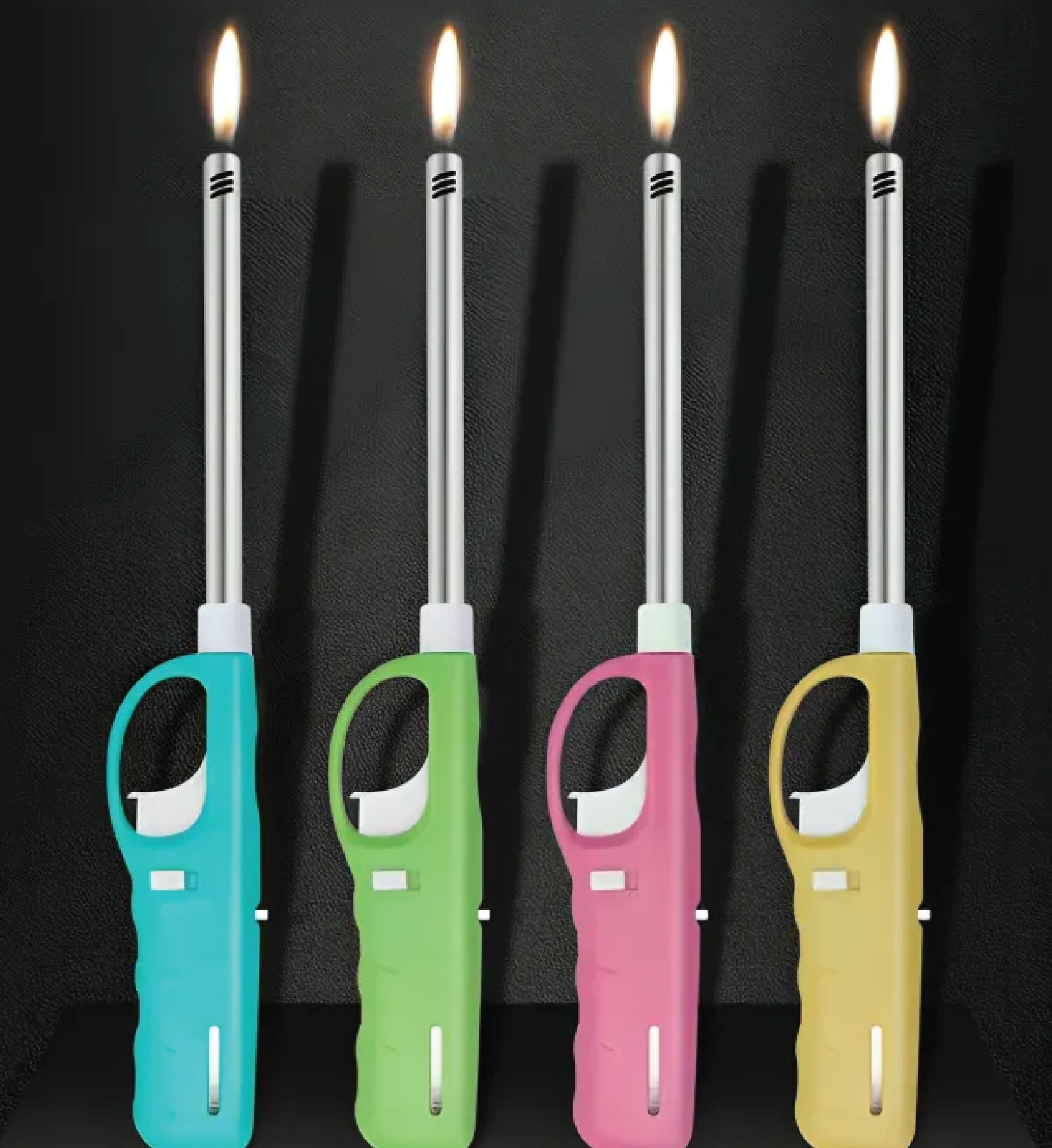 Kitchen gas lighter, plastic refillable electronic press button lighter ...