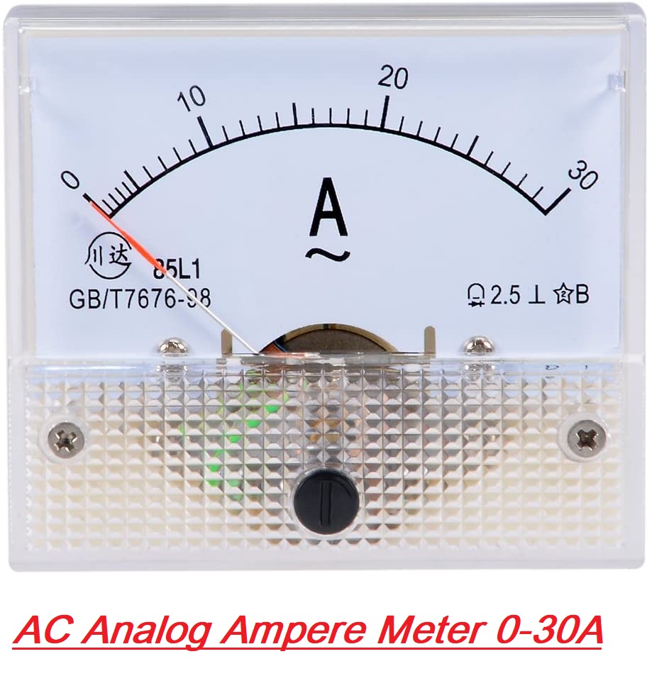Amp Meter Ac Analog Ampere Meter 0-30A Gauge Square Panel Ac 0-30A ...