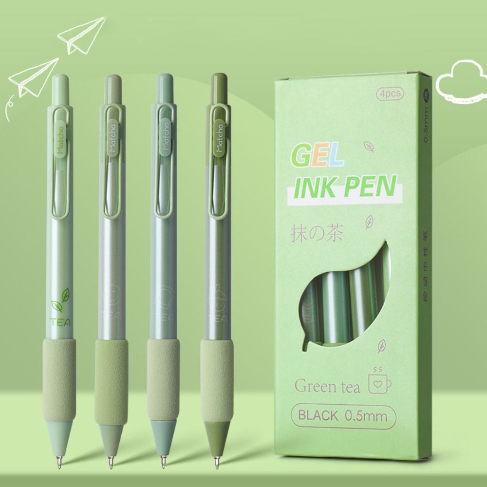 4PCS Coffee Beans Creative Stationery Black Color Ink 0.5mm Gel Pen ...