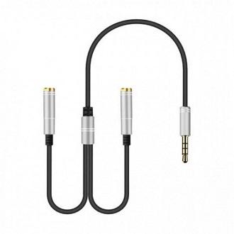 Male to 2 Female Y Splitter Headphone Audio Cable 01 | Daraz.com.bd
