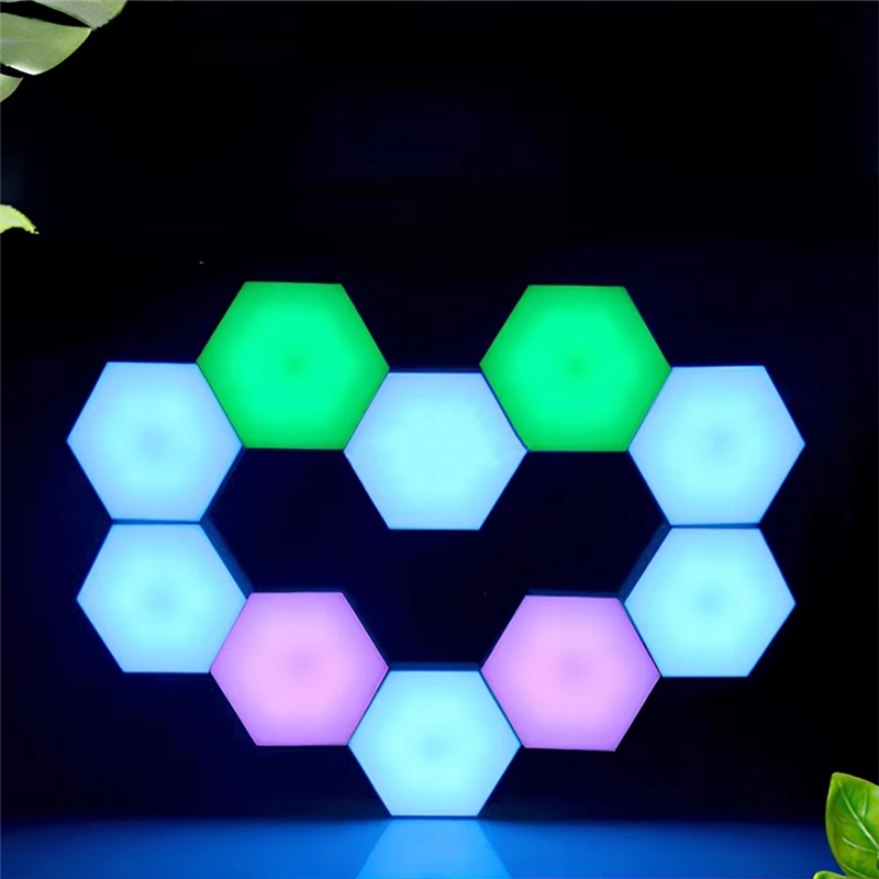 Touch Sensitive RGB Colorful Wall-Mounted Hexagon LED DIY Geometry Hex ...