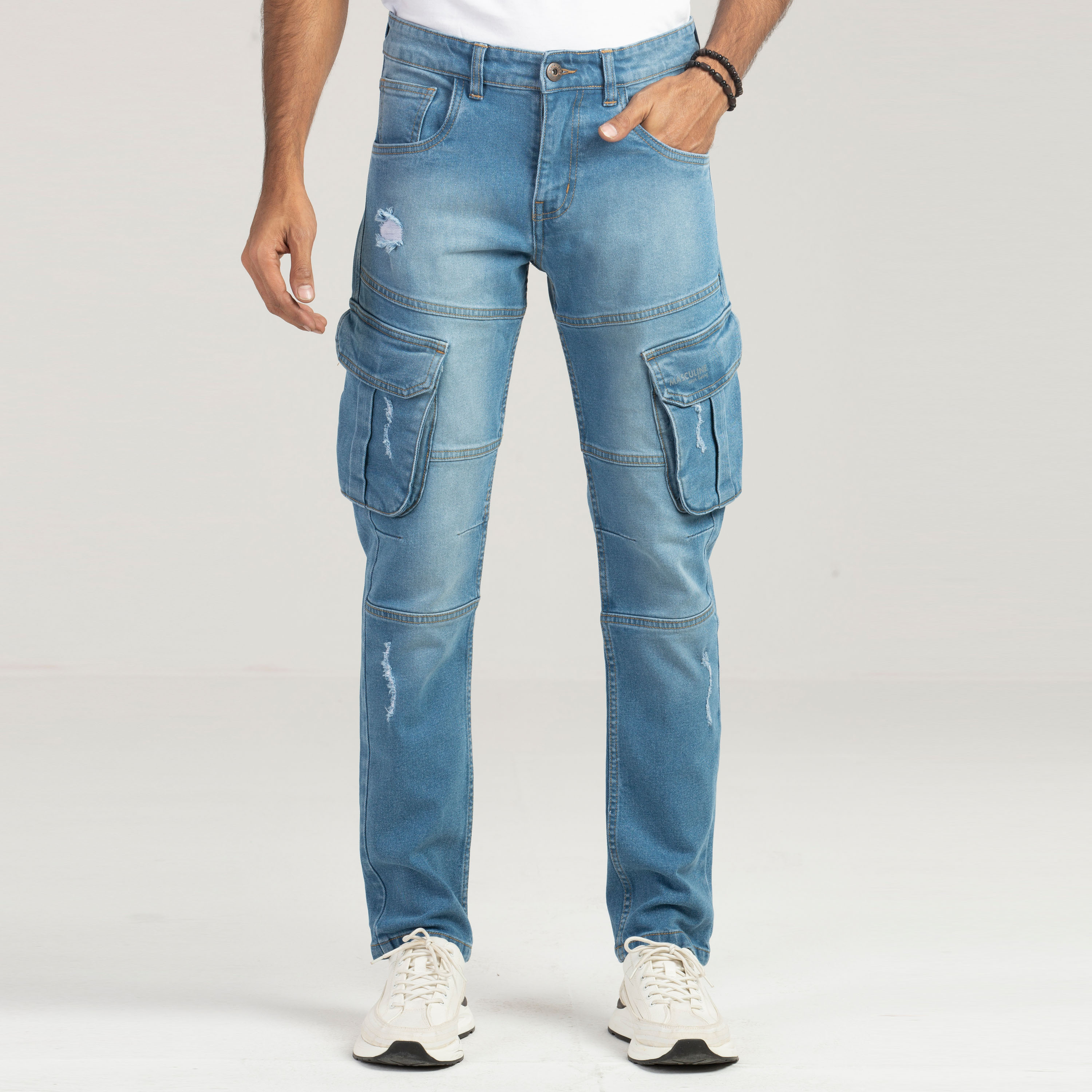 Masculine Denim Premium Cargo pant - Blue | Daraz.com.bd