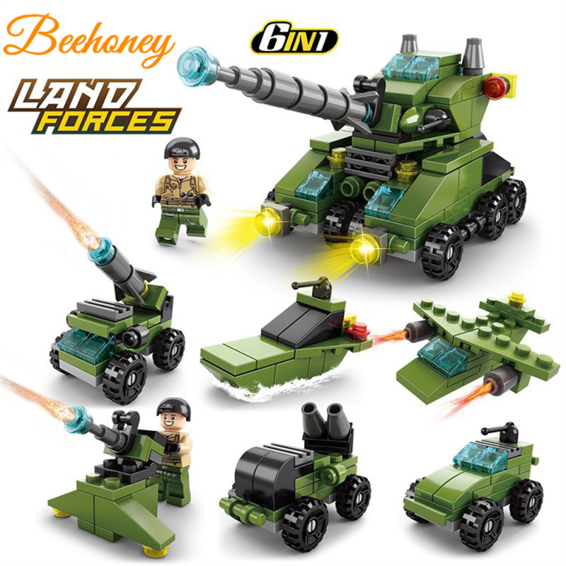 6 In 1 Deformation Building Block Toys Engineering Vehicle Small ...