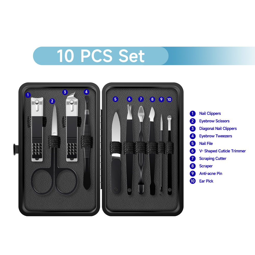 Manicure Set, 7/10/12/18 PCS Pedicure Kit Nail Clippers Nail Nipper ...