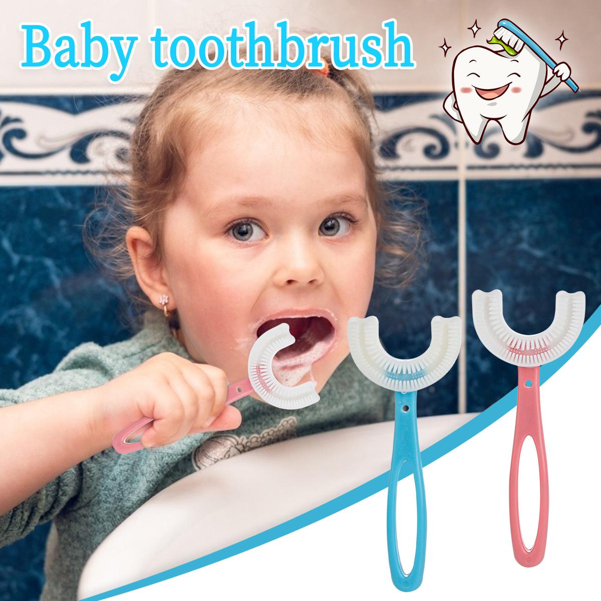 All Rounded Children Silicone U-shape Toothbrush Kids U Shaped ...