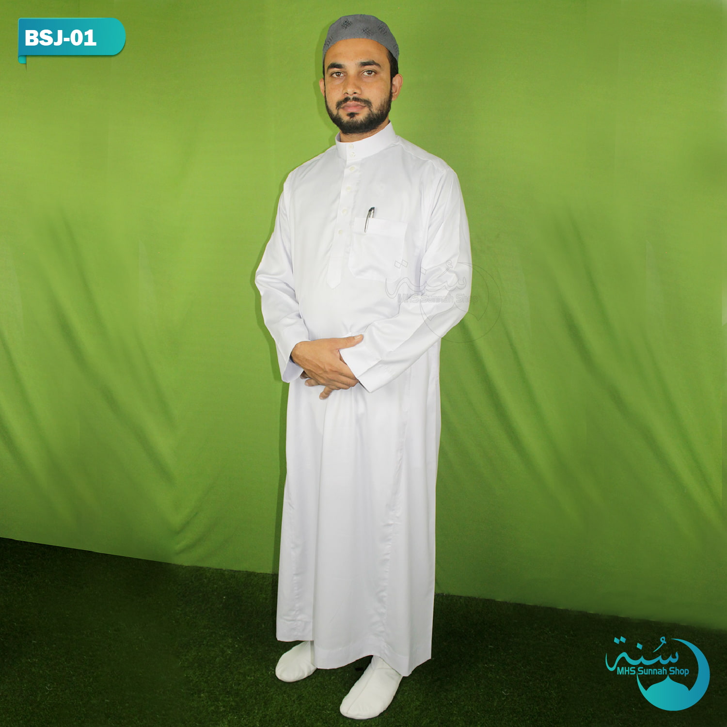 White Color Muslim Clothing Thobe