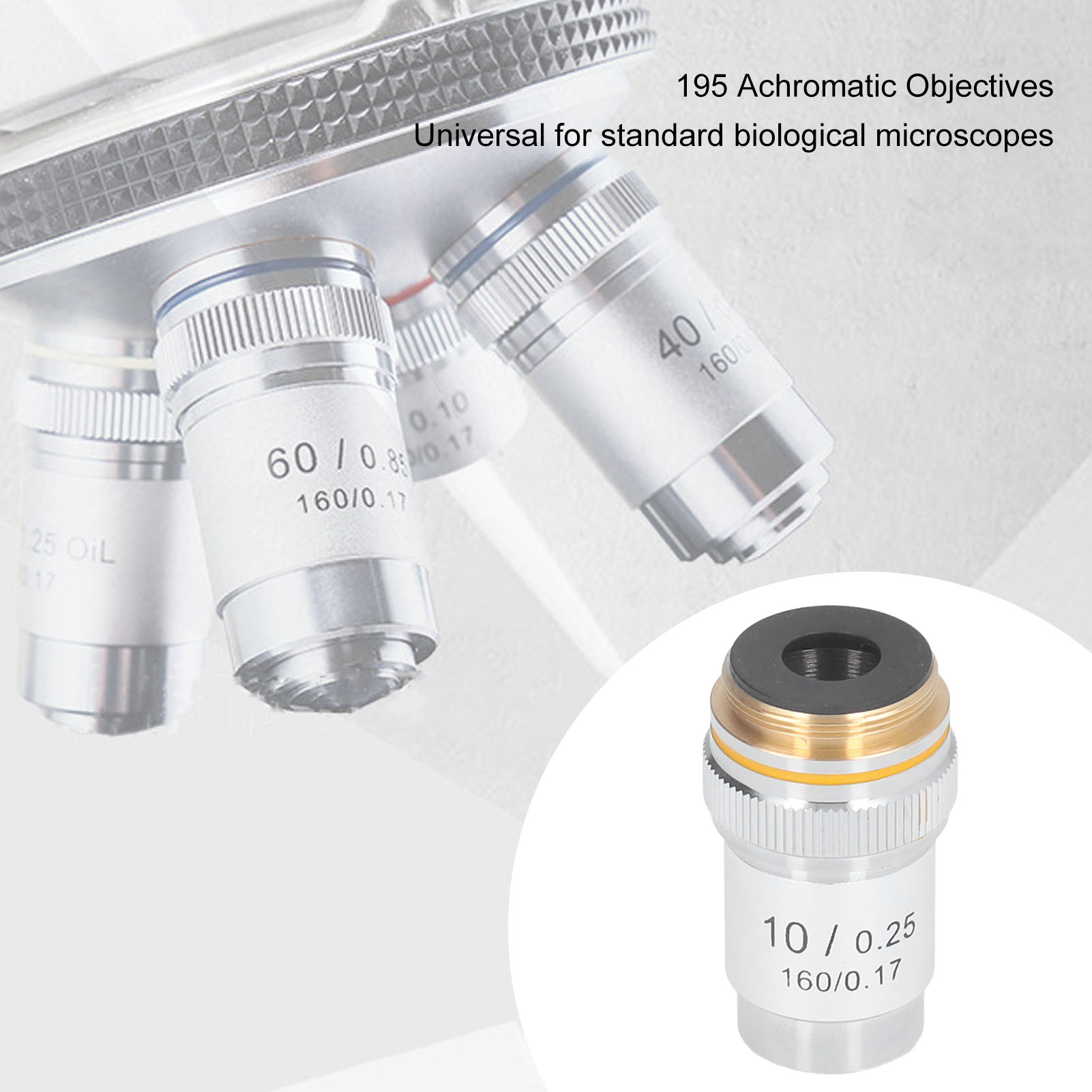 60X Biological Microscope Achromatic Objective Lens 185 Optical Glass ...
