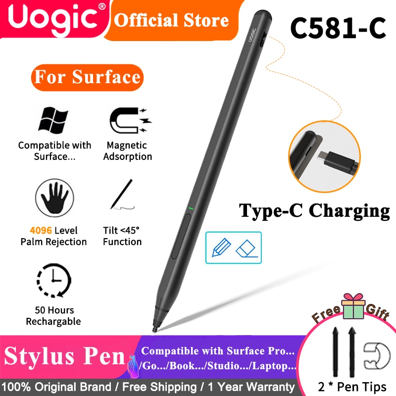 Uogic Stylus Pen for Microsoft Surface, 4096 Pressure Sensitivity, for ...
