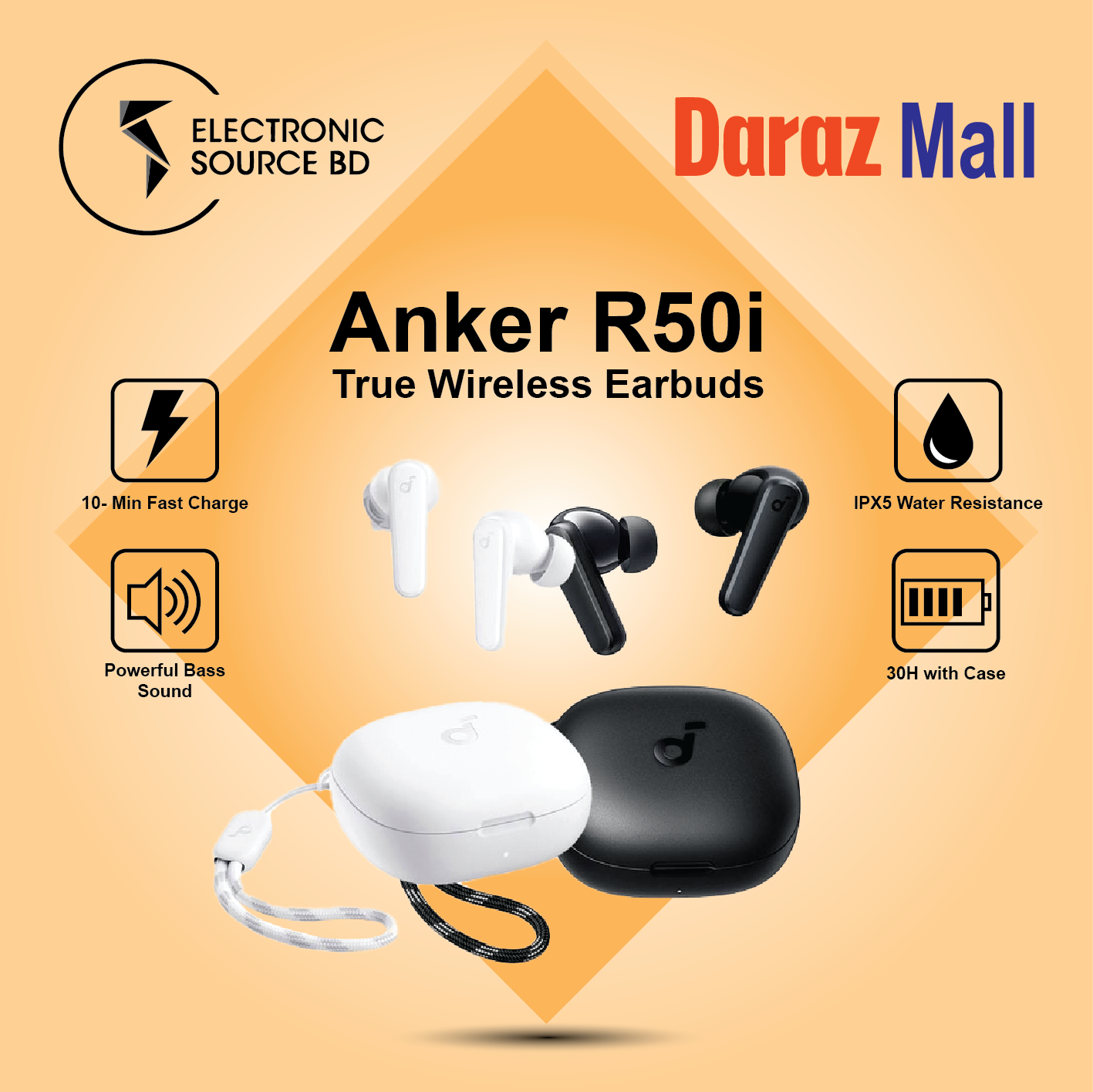 Soundcore Anker True Wireless Earbuds (R50i ) | Daraz.com.bd