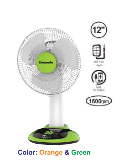 Kennede KN-2932S Rechargeable Table Fan - 12 Inch Orange & Green ...