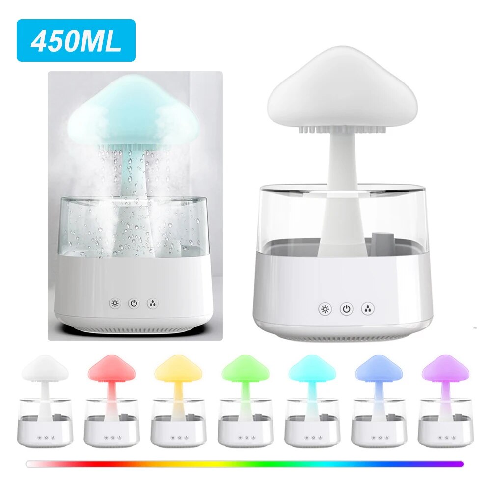 Mushroom Air Humidifier Home Bedroom Aromatherapy Lamp Calming Water ...