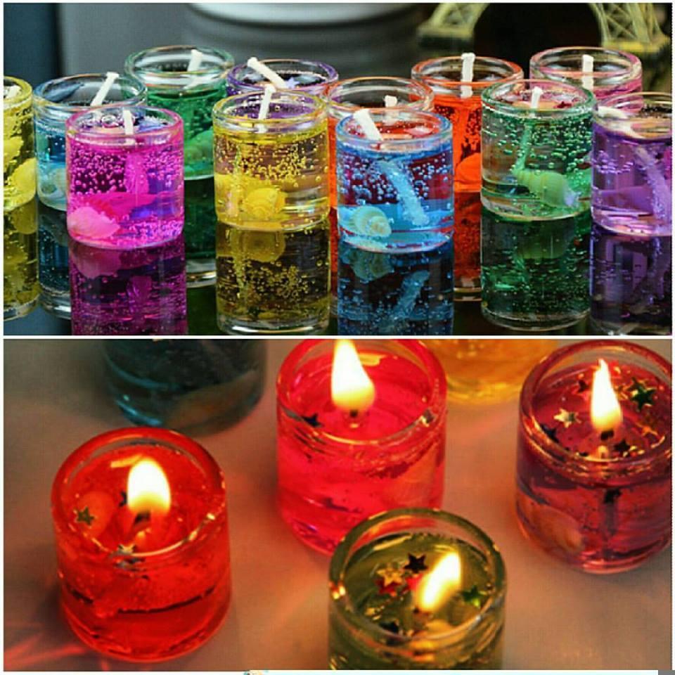 Cute Little Glass Jelly Candles set of 12pcs Multicolor - Candle Small ...