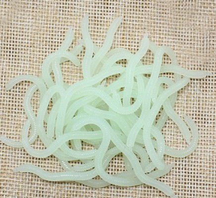 100Pcs Silicone Red Worm Soft Lures Earthworm Rubber Baits Shrimp Bass ...