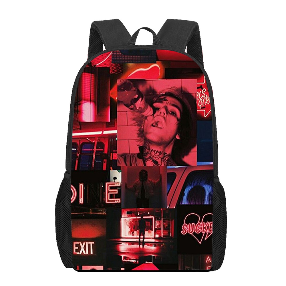 Lil Peep 3D Printed Boys Girls Book Bag Kids School Bags Teenager ...