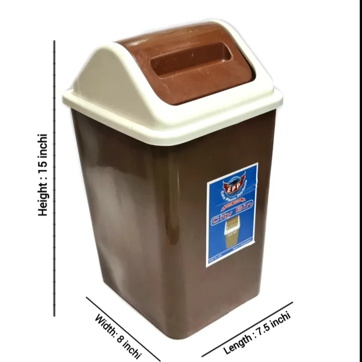 15 Liter Flip Swing Head Plastic Garbage Recycling Trash Bin / Plastic Dustbin / Smart Swing ...