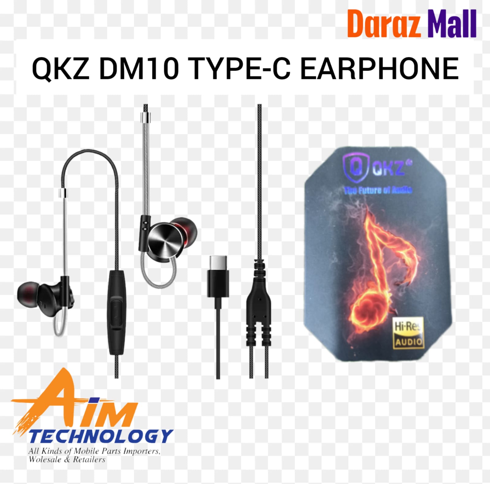 QKZ DM10 TypeC earphone loud wired base. | Daraz.com.bd