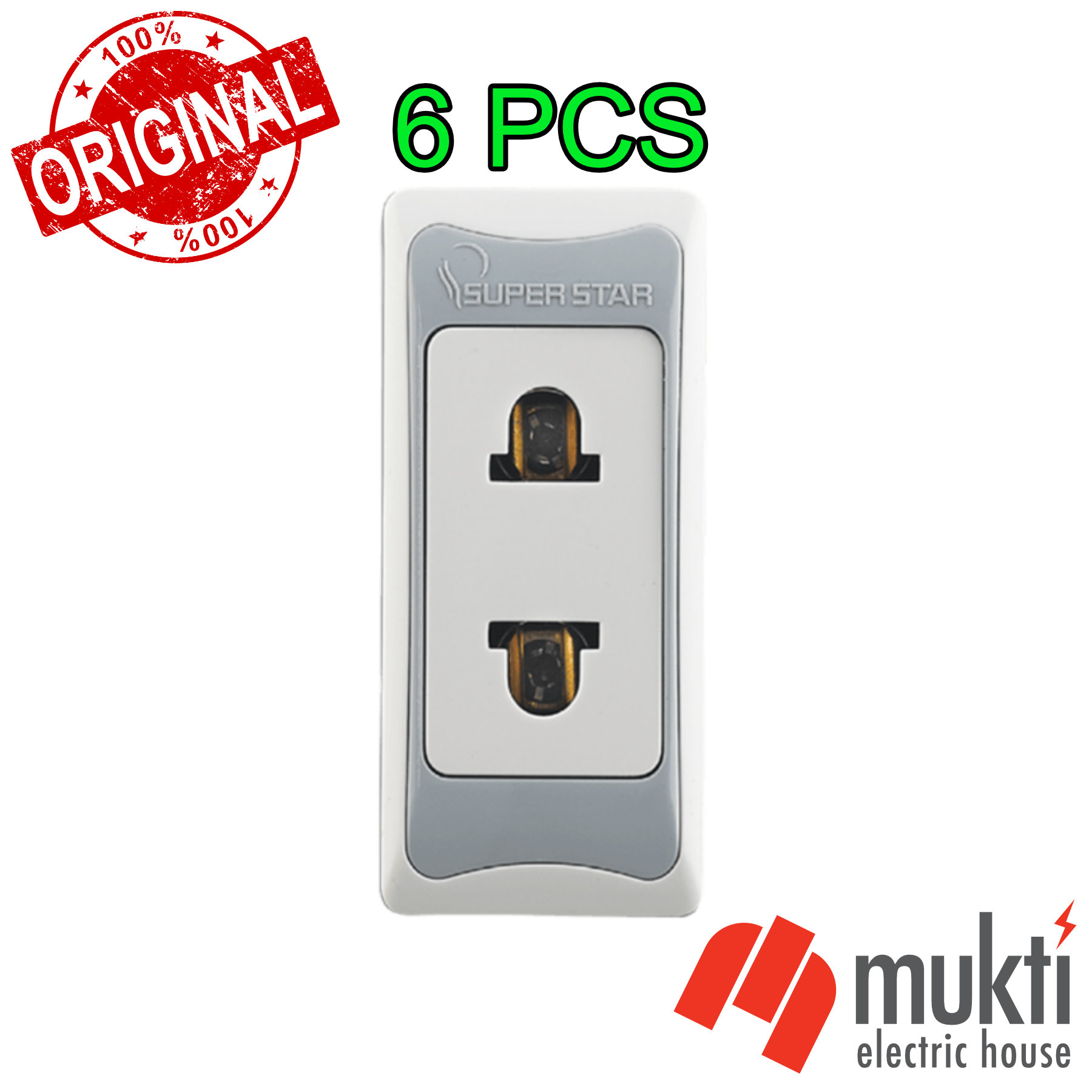 Super Star Premium Series 5A Two Pin Piano Switch 2Pin Socket SuperStar ...