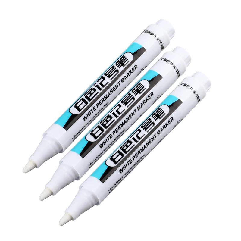 0.7 1.0 2.5MM White Marker Pens Oily Waterproof Permanent Paint Markers For Wood Plastic Leather Glass Stone Metal Art Supplies Amour zii Daraz .bd