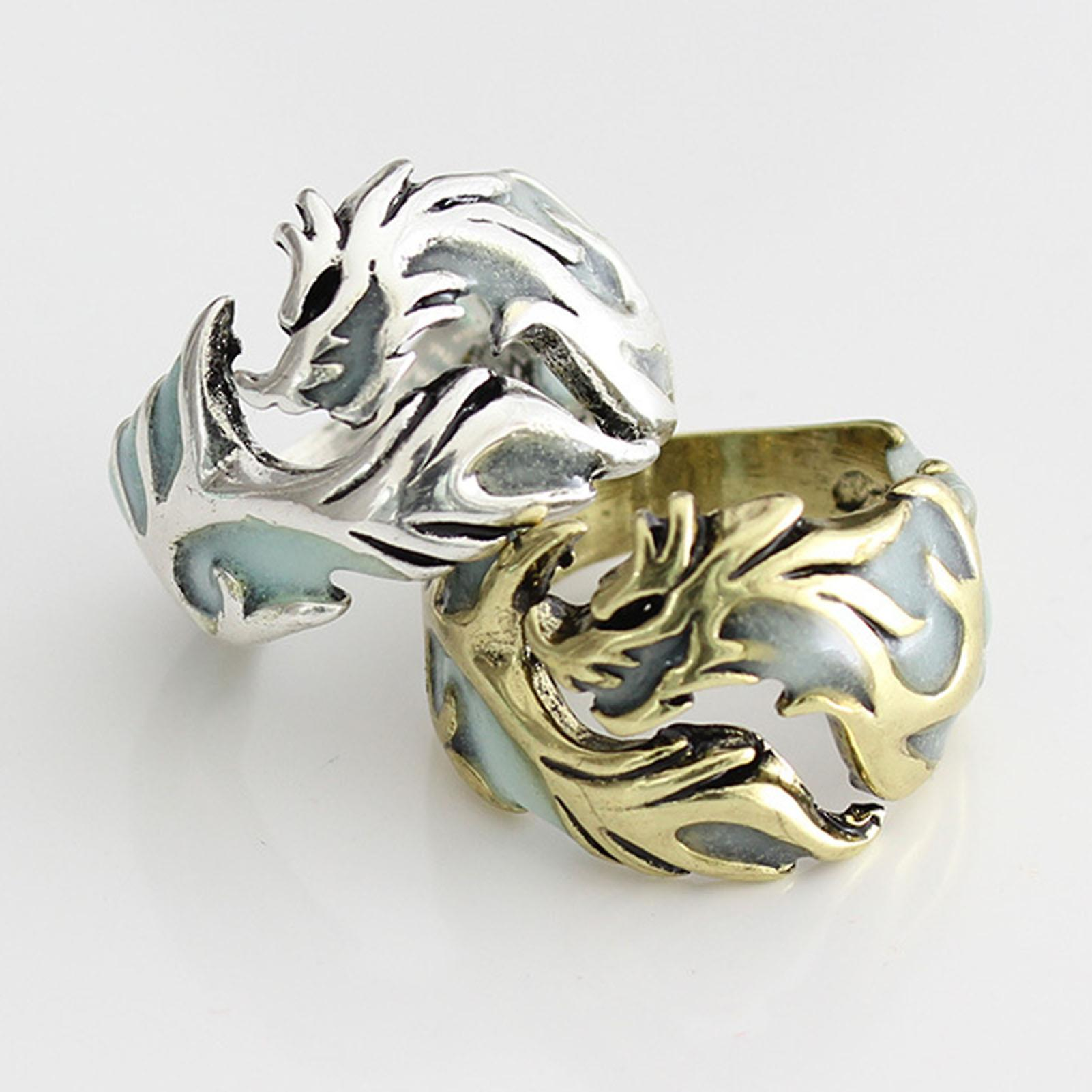1 Pcs Luminous Dragon Ring for Man Circle Finger Luminous Glow in the ...