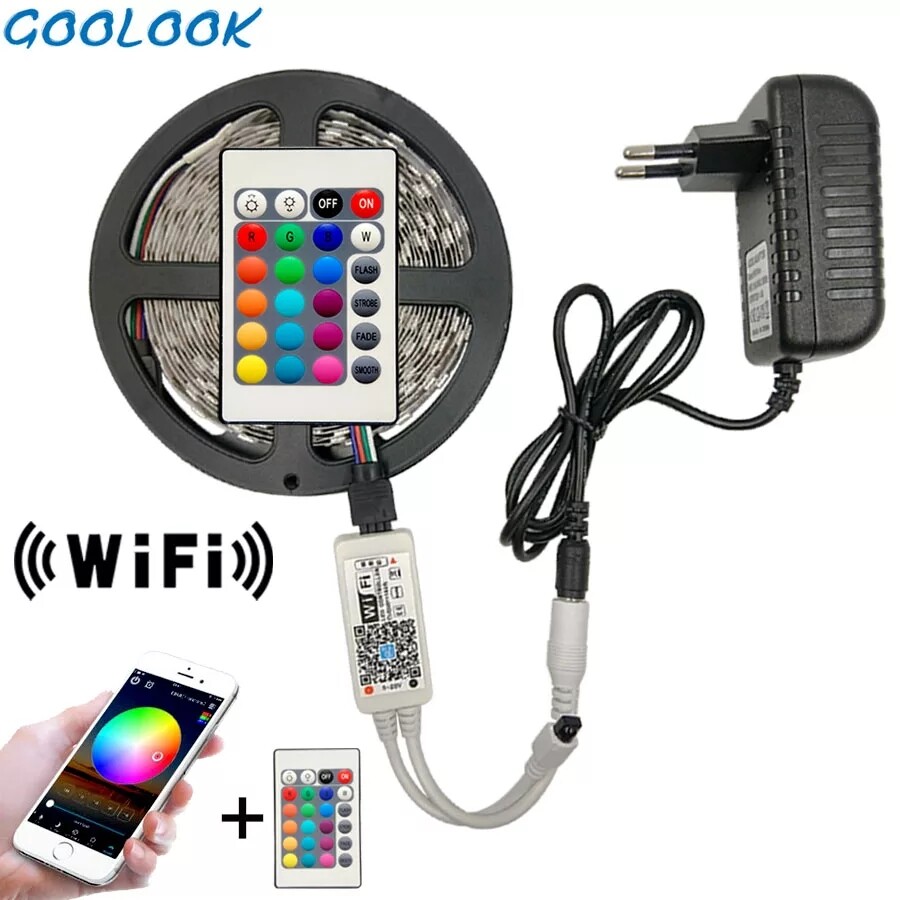 Waterproof RGB Remote Control Color Changing Fita Light LED Strip Light ...
