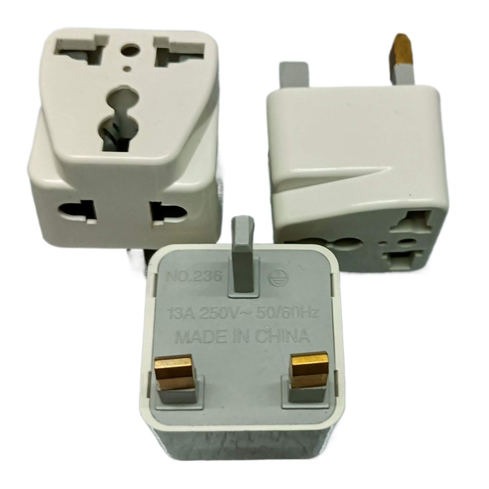 Electric UK 3Pin To Portable Multipurpose Converter Double Out 13A 250V ...