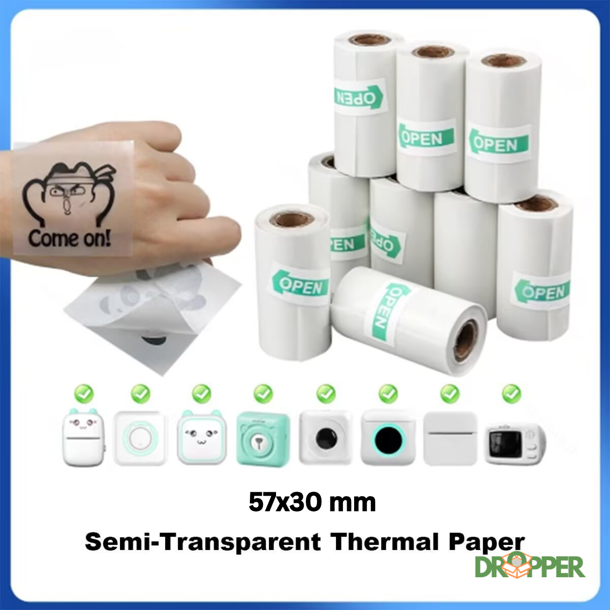 Transparent Thermal Paper Adhesive Sticker for MIni Thermal Printer ...