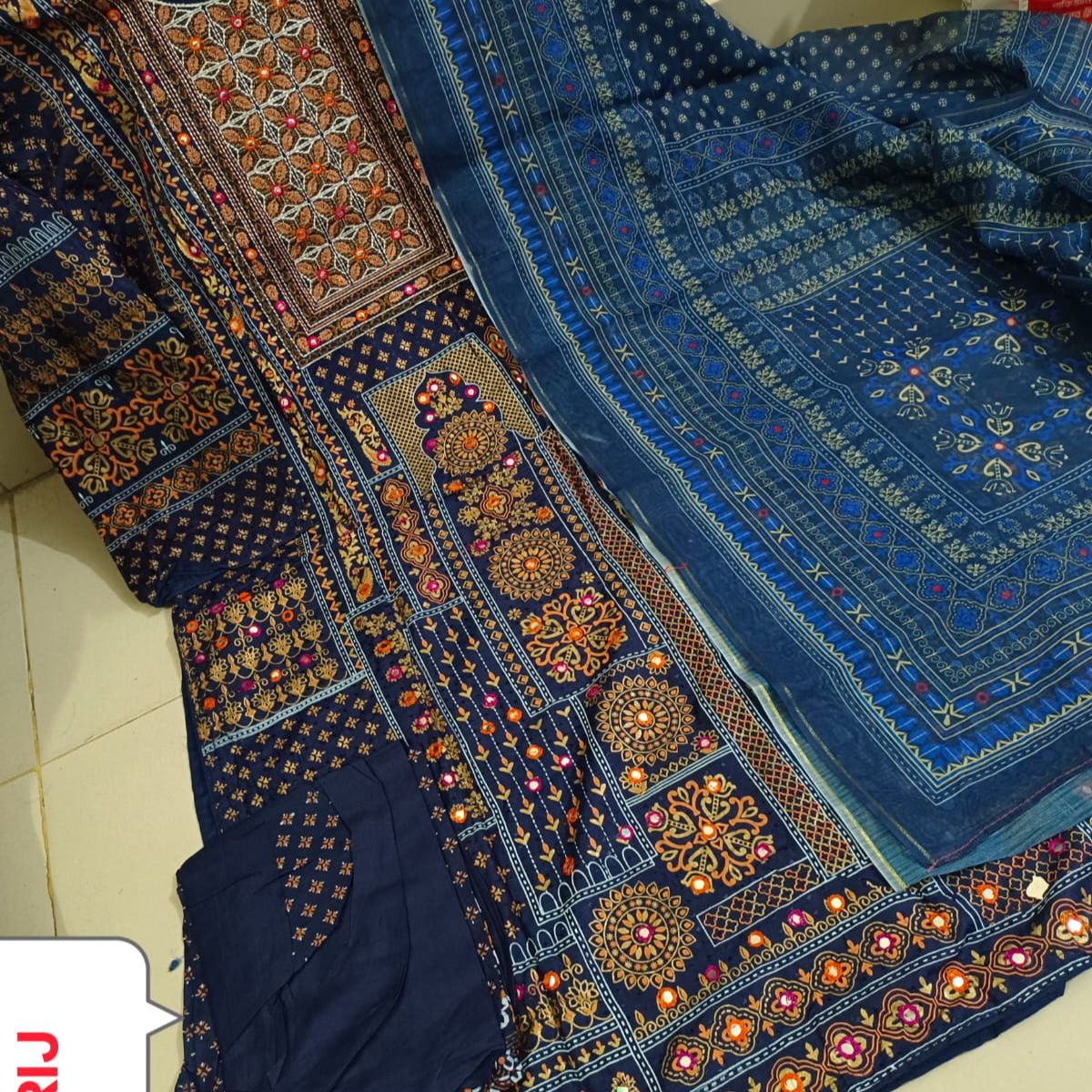 Slav Cotton Indian Boutique Embroidered Stone And Dollar Work Readymade ...